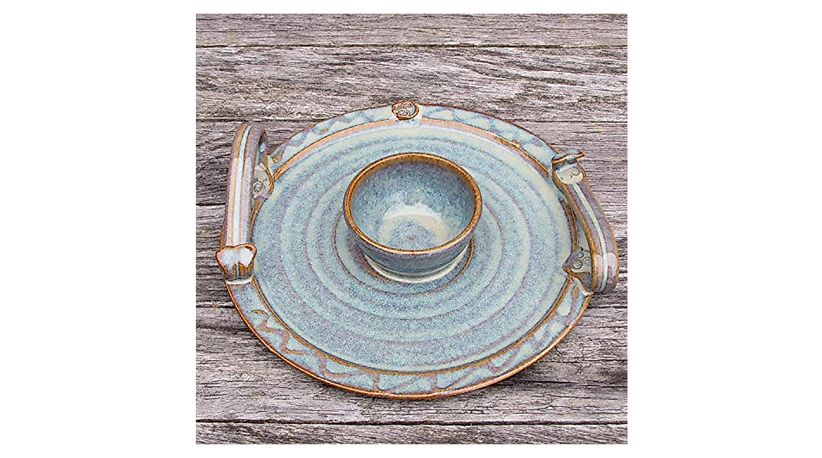 Castle Arch Pottery Handmade Platter with Dip Bowl