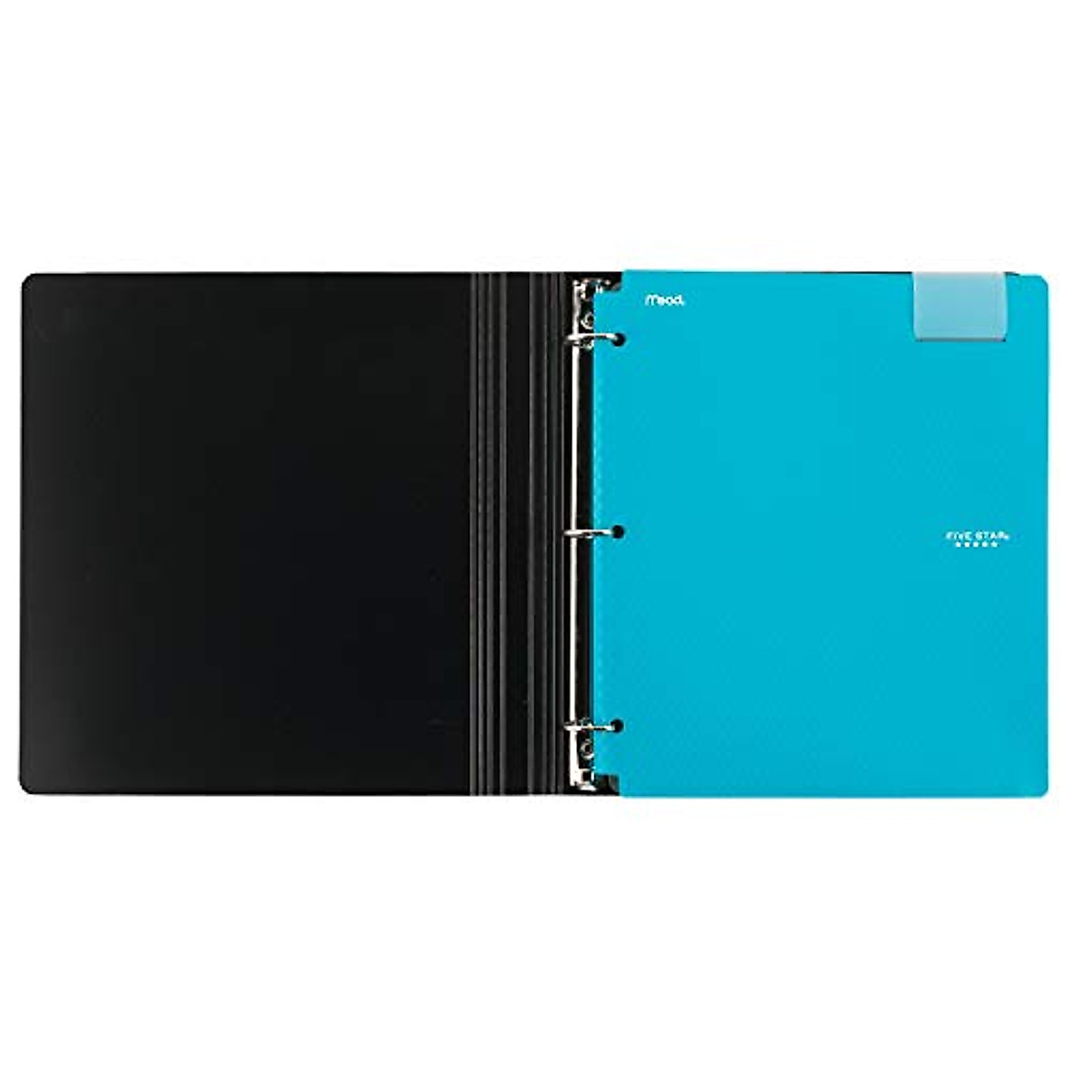 Five Star 4-Pocket Folders, Folders with Pockets, Fits 3 Ring Binder, Plastic, Teal, White, Purple, Lime, 4 Pack (73274)