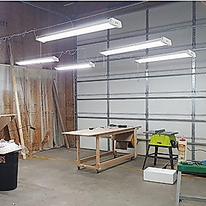 ZJOJO Linkable LED Shop Light for Garage, LED Shop Light 42W [250W Equivalent] 5000lm 4FT, 6000-6500K Daylight White, 5-Year-Warranty, Shop Lights with Pull Chain (ON/Off) for Office Warehouse-(1PK)