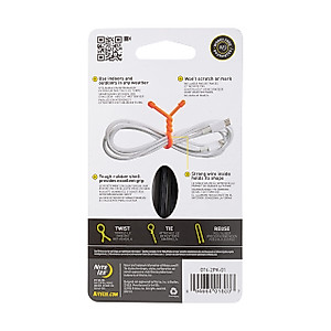 Nite Ize GT6-2PK-01 Original Gear Rubber Twist Tie, 2 Count (Pack of 1), Black