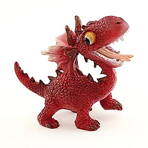 Top Collection Miniature Fairy Garden and Terrarium Mini Red Dragon Figurine