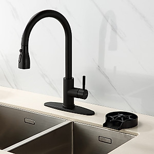 J-HVA Glass Rinser - Bottle Washer, Kitchen Sink Cup Rinser, Faucet Glass Washer Cleaner Attachment Accessory for Bar Sink, Matte Black