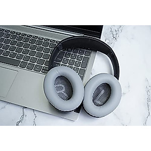 Replacement Ear-Pads Cushions for Bose QuietComfort-35 (QC-35) and QuietComfort-35 II (QC-35 II) Over-Ear Headphones (Silver)
