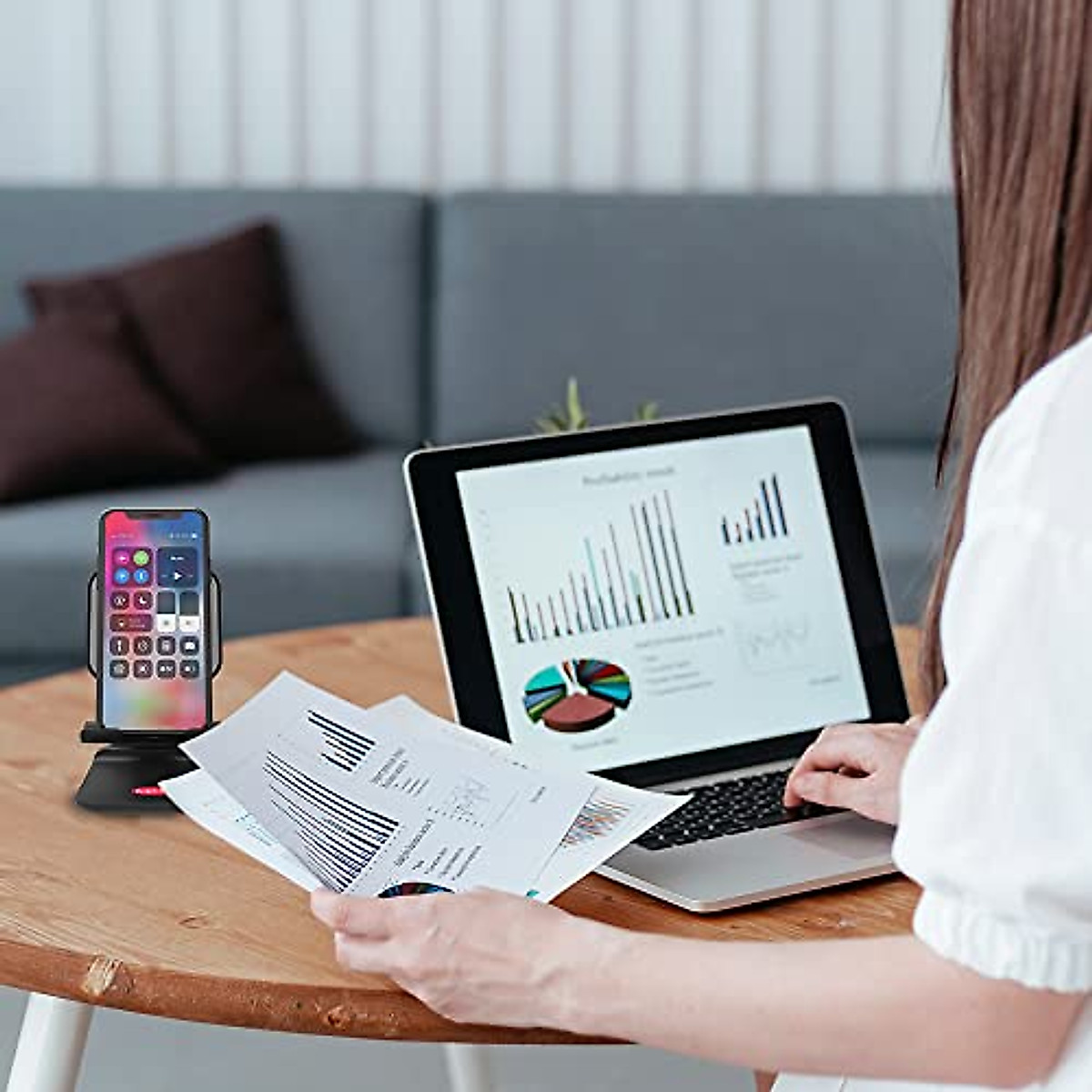 Doohickey Phone and Tablet Stand, Adjustable and Foldable, The Perfect Hands-Free Stand Compatible with Most Tablets and Cellphones Lightweight and Sturdy (Black)