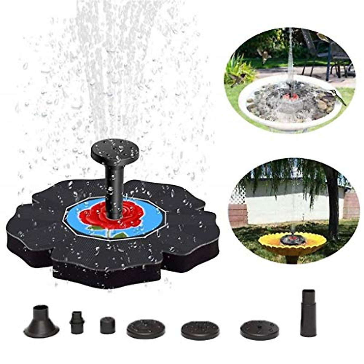 XXXDXDP Floating Solar Fountain Standing Floating Solar Bird Bath Water Pumps for Garden