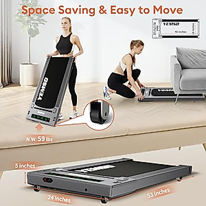 Yemsd Walking Pad Treadmill, 2.5 HP Under Desk Treadmill for Home Office Walking Treadmill with LED Display,Remote Controller,330LBS Weight Capacity