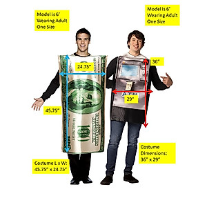Rasta Imposta Halloween Couples Costume, ATM Cash Machine & $100 Bill, Adult One Size, Unisex