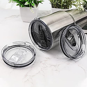 BTSD-home 30 oz Tumbler Lids 2 Pack Fit for Old Style RTIC, YETI Rambler, Ozark Trail and More, Replacement Lid for Coffee Mug Spill Proof Resistant Slide Cover, Black