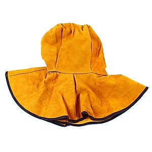YIYIBYUS Cowhide Shawl Hat Flame Retardant, Wear-Resistant for Handling, Electric Welding, Safety Apparel Flame Resistant Knit Hood - Leather Welding Hood, Welder Cover Cap for Welding, Blacksmithing