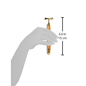 DANGSHAN Beauty Bar 24k Golden Pulse Facial Massager, T-Shape Electric Sign Face Massage Tools for Sensitive Skin Face Pull Tight Firming Lift