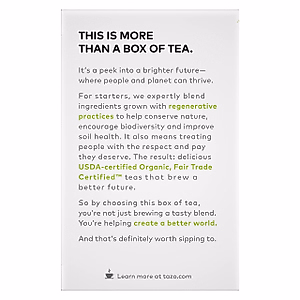 TAZO Organic Zen Green Tea, Green Tea Zen for Health and Wellness, 96 Total Tea Bags (16ct - Pack of 6)