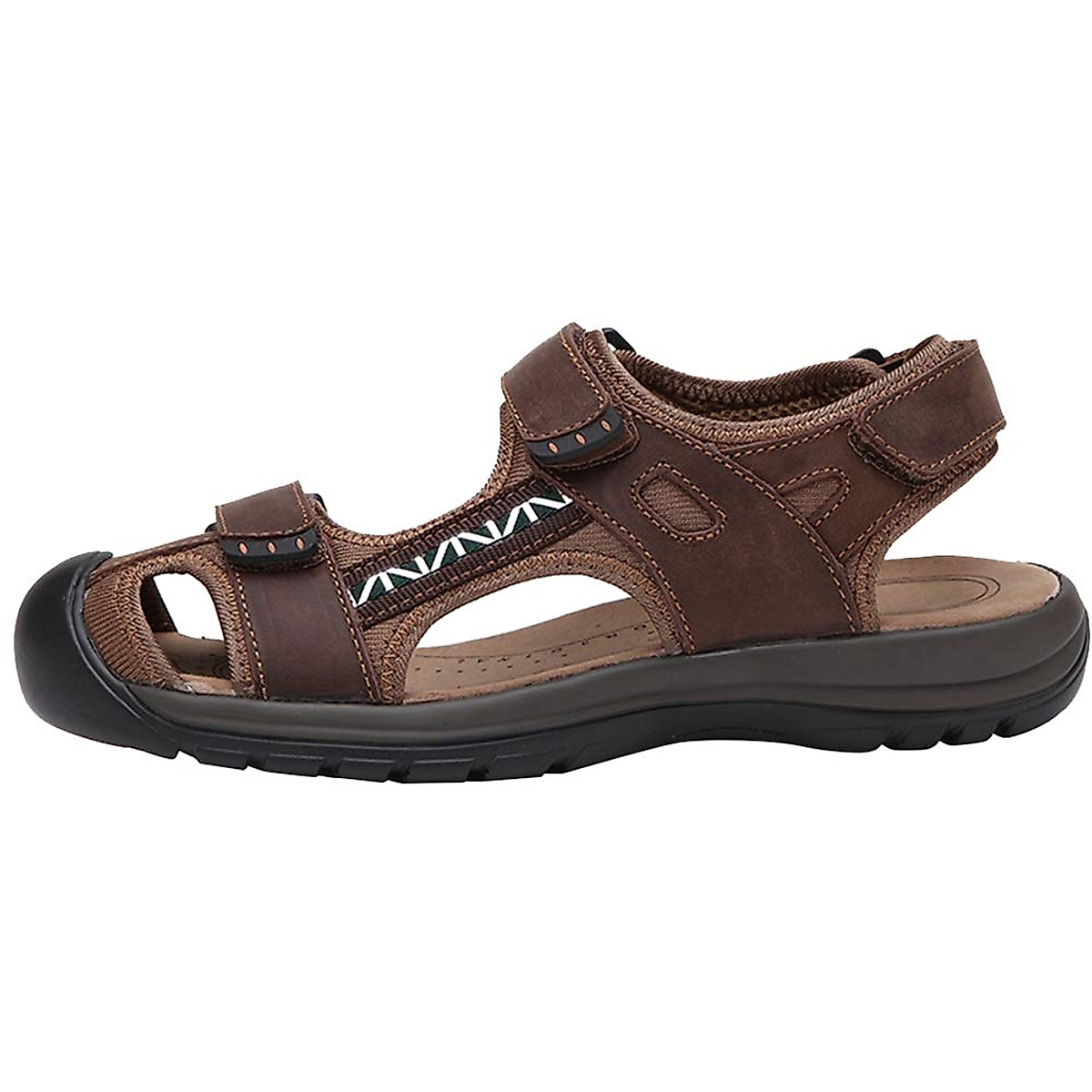 Agowoo Womens Athletic Beach Hiking Closed Toe Sandals Brown 40 8.5 D(M)