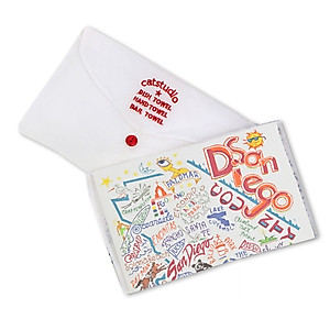 Catstudio San Diego Dish Towel - U.S. City Souvenir Kitchen and Hand Towel with Original Artwork - Perfect Tea Towel for California Lovers, Travel Souvenir