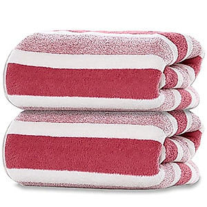 SOFTBATFY Microfiber Bath Towel Sheets, 2 Pack(35" x 70") Lightweight, Absorbent, Super Fluffy and Fast Drying Towel for Travel, Vacation, Fitness and Yoga (35" x 70", Pink)