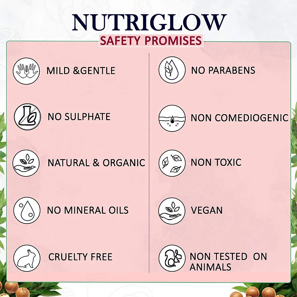 NUTRIGLOW Naturals English Rose Shampoo, Scalp De-Tox, Organic Extracts, Control Dandruff and Damage Repair, Best For Dry Scalp, Soothing To Hair, No Parabens & Sulphates 10.14 Oz