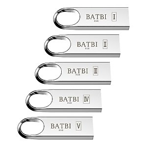 USB Flash Drive 5 Pack 8GB Flash Drives Thumb Drive, 2.0 Memory Stick with Zinc Alloy Design, Jump Drive Pendrive for Data Storage and Backup, Gift USB Disk Zip Drive