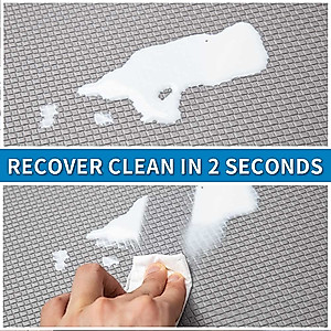 Kitchen Rugs Cushioned Anti Fatigue Mat, Memory Foam , Waterproof,Non-Slip,Heavy Duty PVC,Standing Kitchen Mat for Kitchen, Floor Home, Office, Sink,17.7"x28", Grey