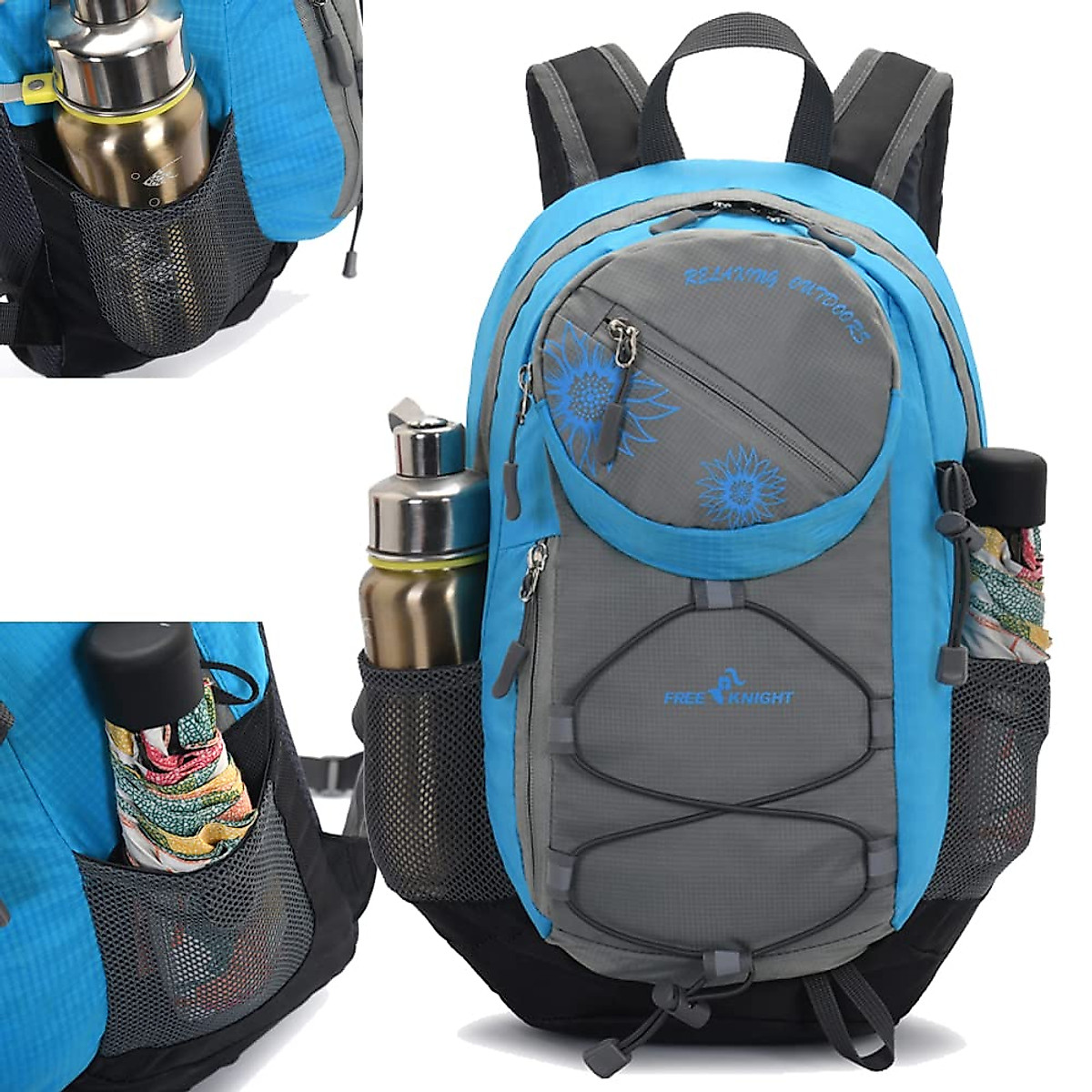 Bseash 20L Waterproof Outdoor Sport Hiking Backpack,Small Size Lightweight Travel Daypack for Kids Boys Girls Cycling Camping (Orange Pink)