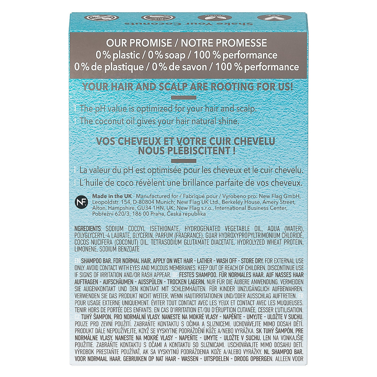 Foamie Natural Shampoo Bar - Cruelty, Paraben and Sulfate Free - Strengthens Massages and Cleans Your Scalp - Plastic Free Packaging saves 2 Bottles per Bar (Coconut)