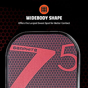 ONIX Graphite Z5 Pickleball Paddle (Graphite Carbon Fiber Face with Rough Texture Surface, Cushion Comfort Grip and Nomex Honeycomb Core for Touch, Control, and Power), Red