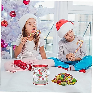 NOLITOY 16 Pcs Portable Cylinder Cookie Containers for Giving Christmas Biscuit Xmas Candy Canister Loose Tea Tin Candy Container Adorable Candy Canister Seal PVC Christmas Box