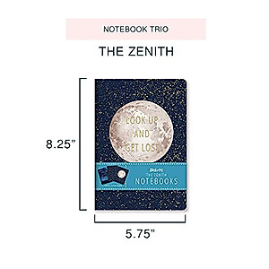 Notebook Trio by Studio Oh! - Set of 3 - The Zenith - 5.75" × 8.25" - 3 Coordinating Cardstock Cover Designs - 80 Lined Pages - for School, Work & Home