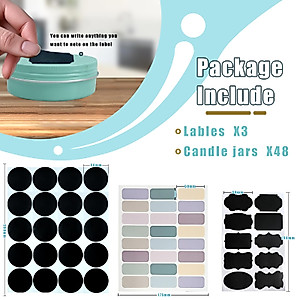 LIYAR 2 oz Tins with Lids for Salve 48 Pack Salve Tins 2oz Tins Container Round Cosmetic Tin Jars Ideal Candle Jars Aluminum Tin Cans with Screw Lids for Powder, Spice,Salve,Candles(Mint Green)