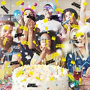 Werich Birthday Confetti | Glitter Confetti Sprinkles for Party Table Scatters Decoration | Gold Sliver Black for Birthday Party Decoration | Metallic Foil | 45g 1.5OZ 1300Pcs