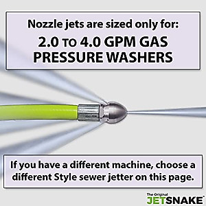 Sewer Jetter - 50 FT JetSnake Drain Cleaner for Your Gas Pressure Washer