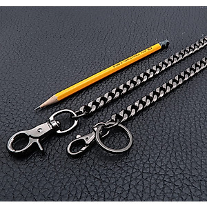 newtro Wallet Chain Men Women Boy Girl, Biker Motorcycle Pants Jean Punk Long Key Chain Ring Holder Black 24" (D06BK24)
