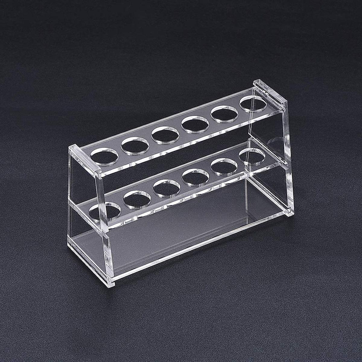 uxcell Acrylic Test Tube Holder Rack 6 Wells for 10ml Centrifuge Tubes Clear 2Pcs