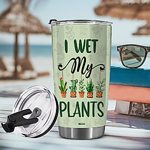 BECHUSKY Plant Lover Gifts for Women, Plant Gifts, I Wet My Plants Tumbler, Plant Mom Tumbler, Plant Tumbler For Plant Lovers, Plant Mom Gifts, Cool Plant Gifts, Woman Mothers Day, Tumbler Coffee 20OZ