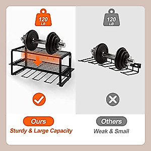 Power Tool Organizer, Drill Holder Wall Mount, Drill Storage Rack, Garage 3 Layers Cordless Tool Organizer, Floating Tool Shelf with 4 Drill Holders