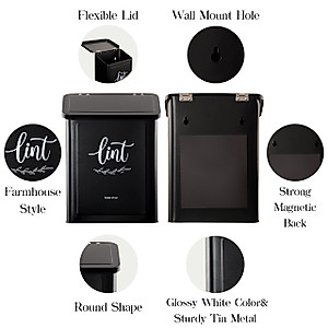 Perfnique Dryer Sheet Holder, Farmhouse Dryer Sheet Dispenser with Lid for Laundry Room Decor, Dryer Sheet Container, Laundry Sheet Holder for Laundry Room Organization, Dryer Sheet Box (Black, Sheet)