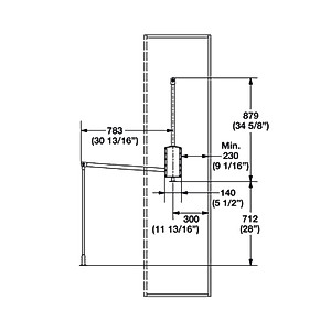 Hafel Häfele Pull Down Closet Rod, 26 lbs Load Capacity, Ergonomic Handle, Adjustable Width, White (26inch - 35 1/16inch) 26inch - 35 1/16inch Inside closet width