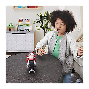 Paw Patrol, Moto Pups Marshall’s Deluxe Pull Back Motorcycle Vehicle with Wheelie Feature and Toy Figure