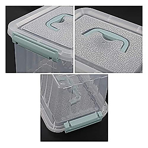 Sosody 6 L Plastic Clear Storage Bins, Small Clear Latch Storage Boxes, 6-Pack