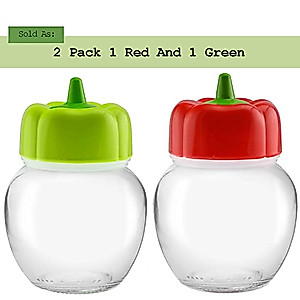 Seasoning Shaker Perforated Top Shaker For Parmesan Cheese, Pepper, Kosher Salt, Glass Jar With Cute Pepper Lid, Dishwasher Safe - 7oz - Set Of 2