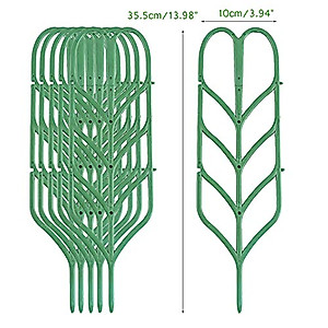 Indoor Plant Trellis for Climbing Plants Bundle Pack - 6 Leaf Shape Garden Plant Supports Houseplants Trellis, 18 Plant Clips, 12 Zip Ties, 1 Roll Wire Twist Tie for Potted Vine Vegetable Flower