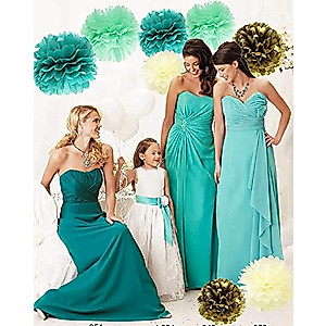 Teal Gold Birthday Party Decorations for Women Qian's Party Teal Mint Gold Bridal Shower Decorations/Teal Gold Wedding /Bachelorette/Baby Shower Decorations/Teal Mint Gold Birthday Party