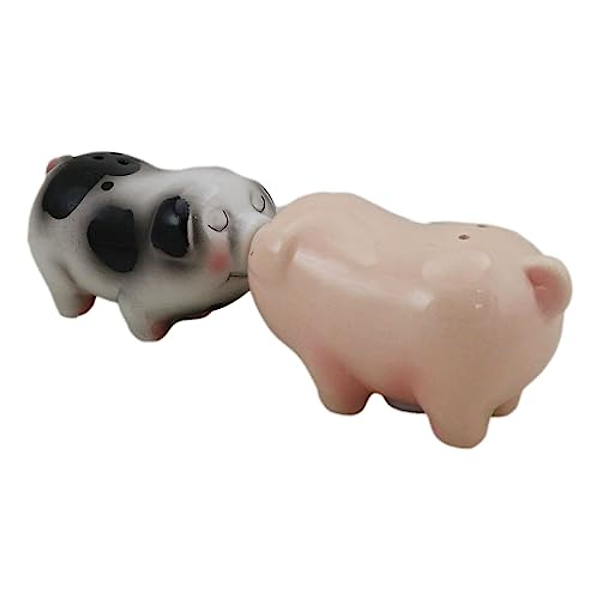 Ebros Gift Ceramic Star Crossed Lovers Chubby Country Farm Bacon Porky Pig Couple Kissing Salt And Pepper Shakers Set Valentines Pigs Piglets Figurines Party Kitchen Tabletop Collectible Accents