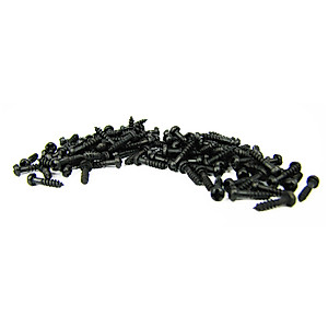 100pc. #2 x 3/8" (2x8mm) Black Phillips Round-Head Wood Screws - Great for Guitar Tuners/Machine Heads