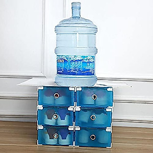 Hislaves Shoes Organizer Boxes,Stackable Drop Front Shoe Box Shoe Storage Box Space Saver Plastic Shoes Storage Bin for Home Dorm Orange