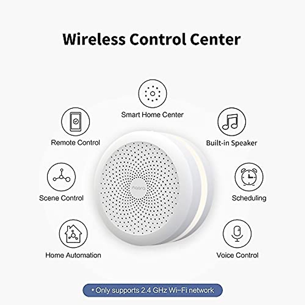 Aqara M1S Smart Hub, Wireless Smart Home Bridge for Alarm System (2.4 GHz Wi-Fi Required), Home Automation, Remote Monitor and Control, Supports Alexa, Google Assistant, Apple HomeKit and IFTTT