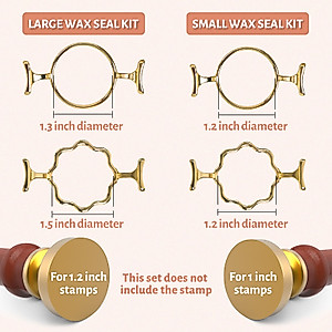 Yelsky 2 Metal Wax Seal Molds with Round and Flower Shape for 1 Inch Wax Seal Stamp, Wax Sealing Silicone Mat, Craft Adhesive Waxing for Wedding Invitations Envelopes Cards Gifts Wine Packaging