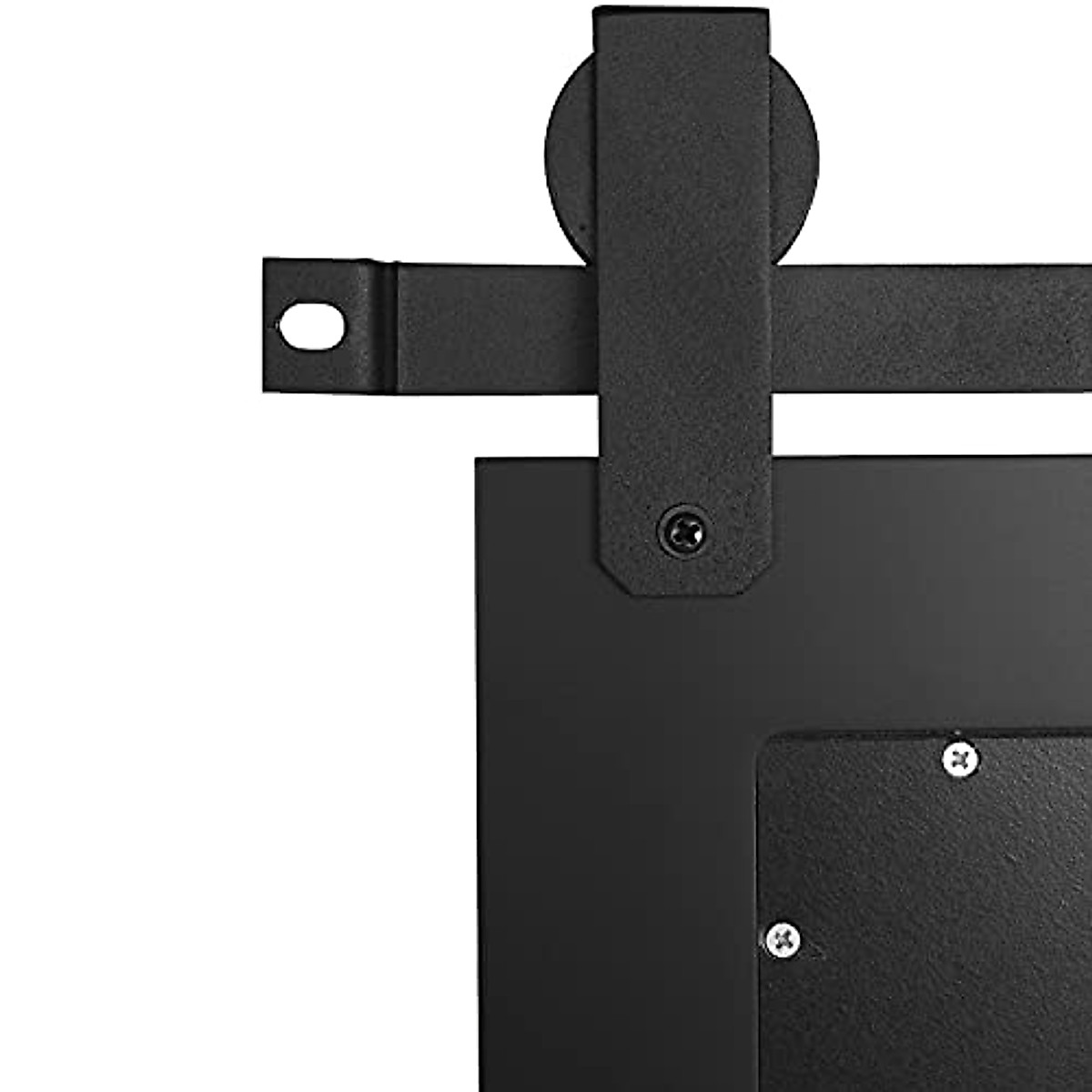 Toppay Farmhouse Wood Framed Wall Mirror Barn Door Rustic Mirrors for Wall (Black, 22 inches x28 inches )