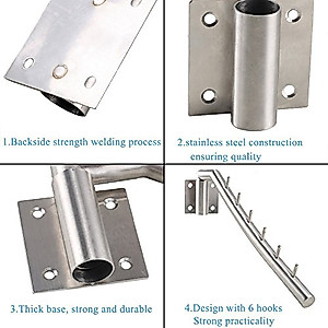 FJSM Wall Mounted Clothes Drying Rack 2 Pack Laundry Clothes Hanger Rack Hooks Stainless Steel Heavy Duty Clothes Hanger Rod with Swing Arm Towel Holder Closet Storage Organizer for Bath Bedrooms