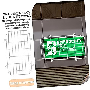 PAMINGONO Exit Light Wall Mounted Wire Guard Exit Sign Light Wire Guard Exit Sign Damage Stopper Exit Sign Wire Guard Emergency Light Protector Emergency Lighting Cage Protection White Iron