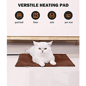 BurgeonNest Pet Heating Pad for Dogs Cats with Timer, 28" x 16" / 18" x 16" Upgraded Electric Heated Dog Cat Pad Temperature Adjustable Pet Bed Warmer Blanket Mat Auto Power-Off