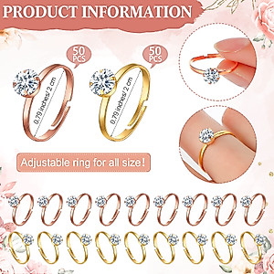 Bucherry Bridal Shower Games with Rings Funny Ring Hunt Games Sign Wooden Game Sign and 100 Mini Plastic Rings Fake Rings with Diamond for Bride Shower Game Wedding Winner Gifts Party Favors (Leaf)